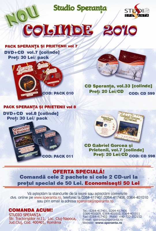 Studio Speranta – oferta speciala | Suceava Evanghelica