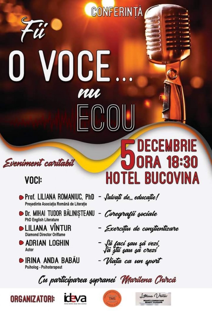 ”Fii o voce, nu ecou” – eveniment caritabil | Suceava Evanghelica