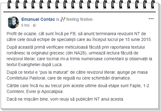 Emanuel Conțac are vești despre EDCR | Suceava Evanghelica